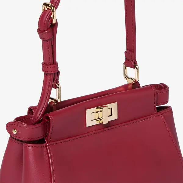 Fendi My Peekaboo® Xs Dark Red Leather Bag